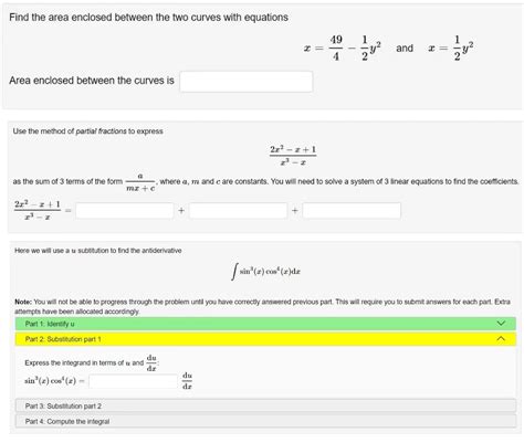 Solved Find The Area Enclosed Between The Two Curves With