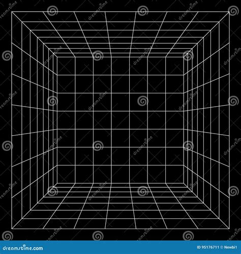 Wireframe Mesh Cube Stock Vector Illustration Of Design