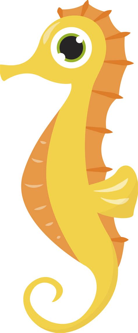 Hippocampe Jaune Illustration Vecteur Sur Fond Blanc 13753308