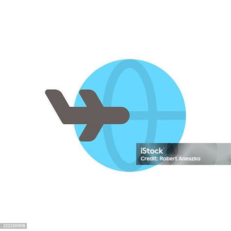 여행 글로브 비행기 평면 벡터 아이콘 흰색 배경에 있습니다 벡터 일러스트 레이 션 기호 이모티콘 공급망에 대한 스톡 벡터 아트 및 기타 이미지 Istock