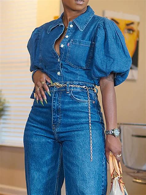 Regular Fit Micro Elasticity Urban Shirt Collar Short Sleeve Denim