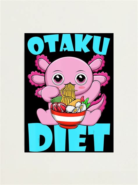 Lámina Fotográfica Kawaii Axolotl Ramen Fideos Otaku Diet Anime Axolotlâ Amante De