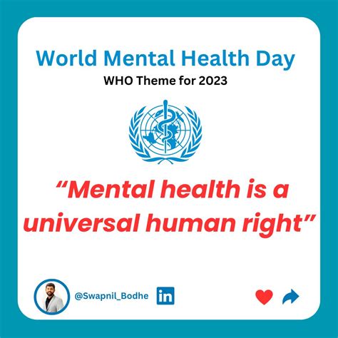 Join The World Mental Health Day 2023 Campaign Swapnil Bodhe Posted