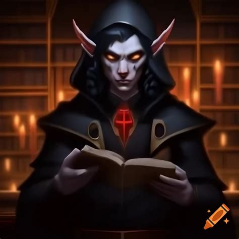 Illustration Of A Male Tiefling With A Magic Dagger On Craiyon