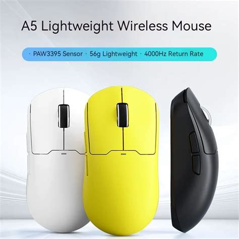 Mchose A5 무선 24g Pc 게이밍 마우스 블루투스 트라이 모드 E스포츠 긴 수명 경량 디자인 티몬