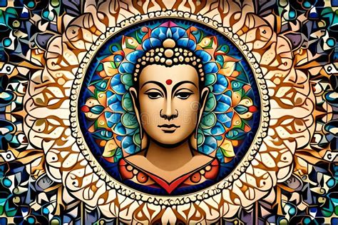 Meditating Buddha Statue In Grunge Style Stock Illustration