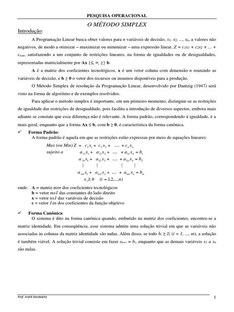 O Método Simplex Uma Abordagem Passo A Passo Para Resolver Problemas