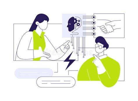 Ai Assisted Conflict Resolution Abstract Concept Vector Illustration Stock Vector