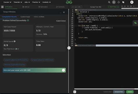 vadlani bhavya on linkedin codingstreak2024 day8 problemsolving arrayintersection geekstreak
