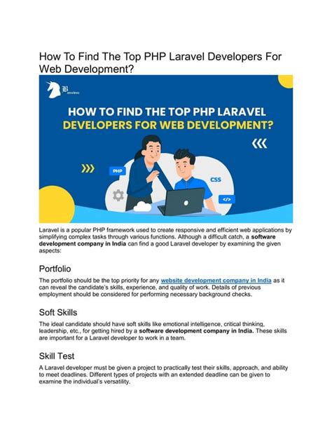 How To Find The Top Php Laravel Developers For Web Development 1pdf