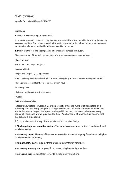 Exercise Chapter 2 Answer Questions Cea201 Cea201 Se17b03