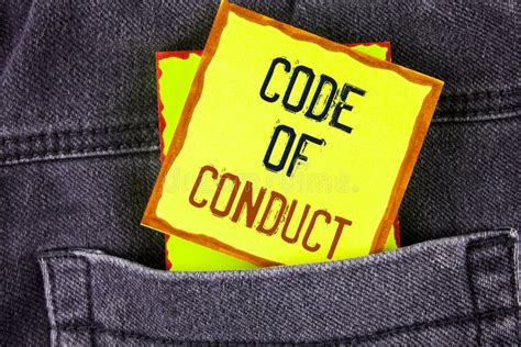 Text Sign Showing Code Of Conduct Conceptual Photo Follow Principles