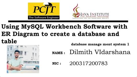 using mysql workbench software with er diagram to create a database and