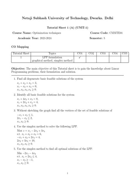 Tut Sheet 1a Pdf