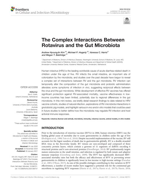 PDF The Complex Interactions Between Rotavirus And The Gut Microbiota