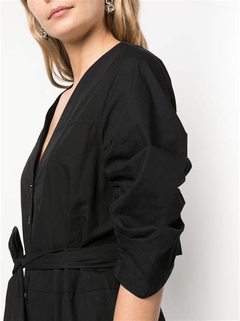 Bimba Y Lola Tied Waist Cotton Jumpsuit Farfetch