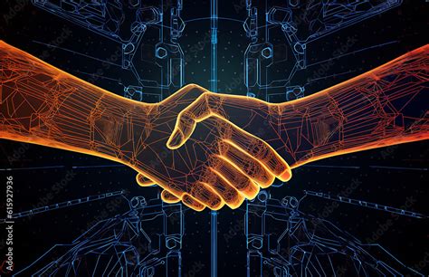 Technical Handshake Generative Ai Stock Illustration Adobe Stock