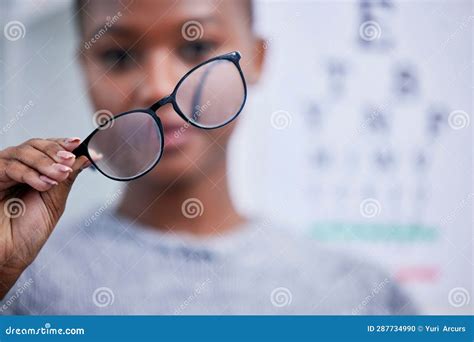 Optometry Eyesight And Black Woman With Glasses For Vision Eye Care