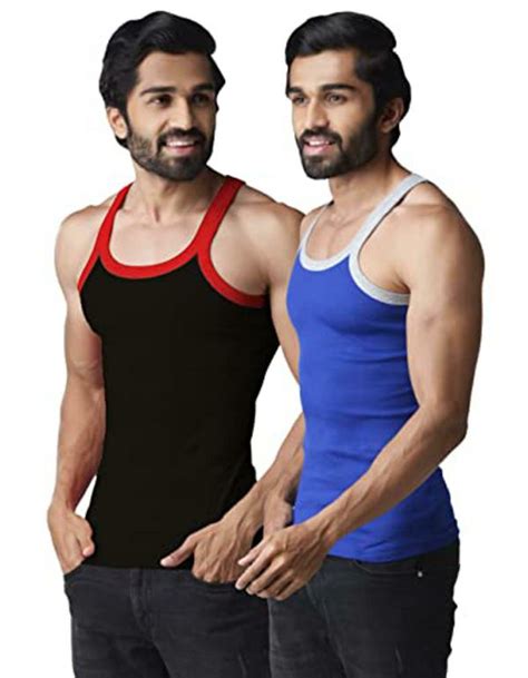 Alba Gym Vest Multicolor 100 Cotton Sleeveless Vests For Men 80 Cm