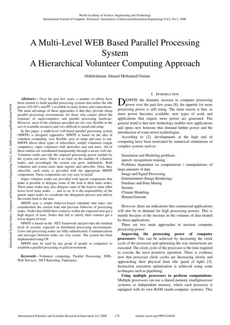 pdf a multi level web based parallel processing system a hierarchical