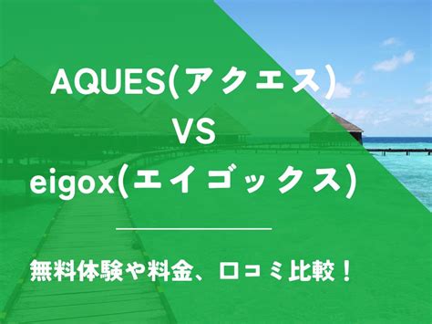 Aques アクエス とeigox エイゴックス はどっちがおすすめ？6つの項目で比較！