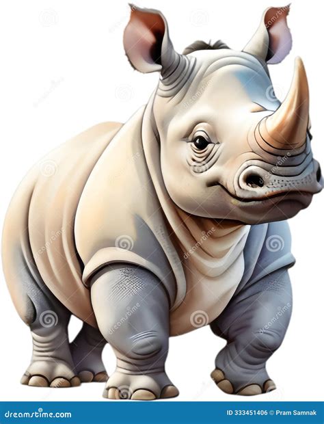 Clipart Rhinoceros Vector Isolated On White Background Cartoondealer