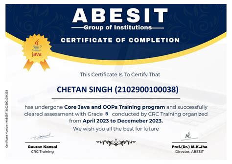 Chetan Singh On Linkedin Java Oops Training Abesit Careerdevelopment