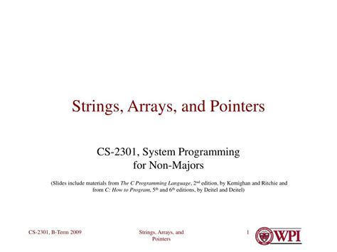 Ppt Strings Arrays And Pointers Powerpoint Presentation Free