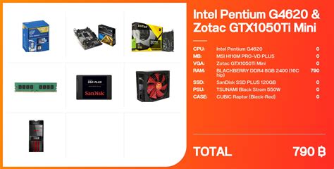 Intel Pentium G4620 And Zotac Gtx1050ti Mini จัดสเปค Notebookspec