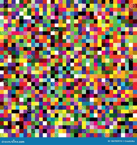 Pixel Mosaic Seamless Pattern Stock Vector Illustration Of Colorful