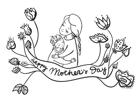Imágenes Prediseñadas Del Día De La Madre En Blanco Y Negro