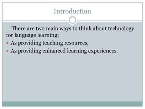 Emerging Uses Of Technology In Language Teaching And Learning