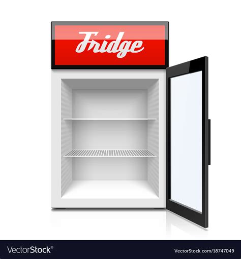 Glass Door Mini Refrigerator Fridge Royalty Free Vector