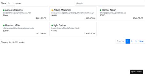 Vue Dataset Examples CodeSandbox