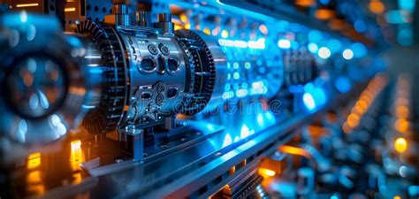 Futuristic Quantum Computer Components In A High Tech Laboratory
