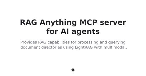 Rag Anything Mcp Server For Ai Agents