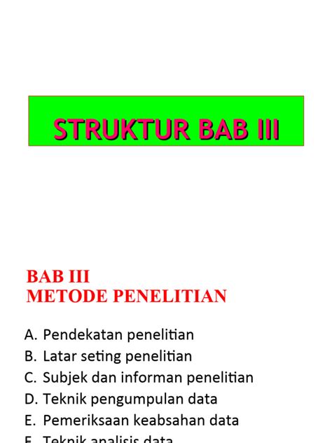 1 Struktur Bab 3 Kualitatif Pdf Seni Teknologi And Rekayasa