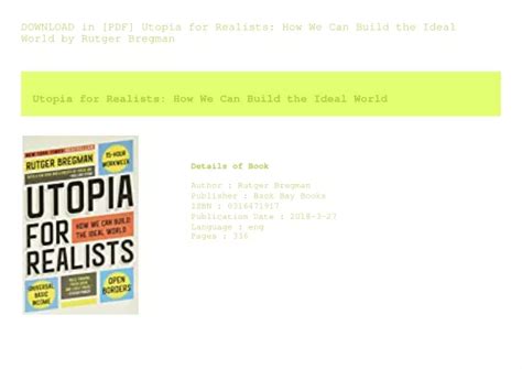 Ppt Download In Pdf Utopia For Realists How We Can Build The Ideal