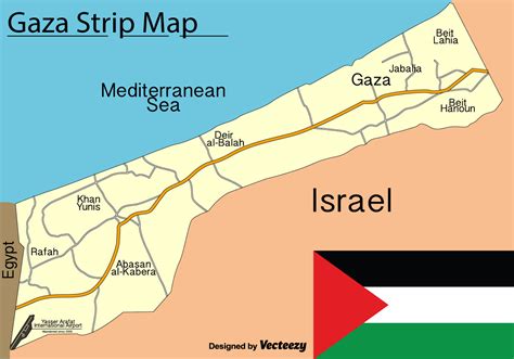 Mapa De La Franja De Gaza 156307 Vector En Vecteezy