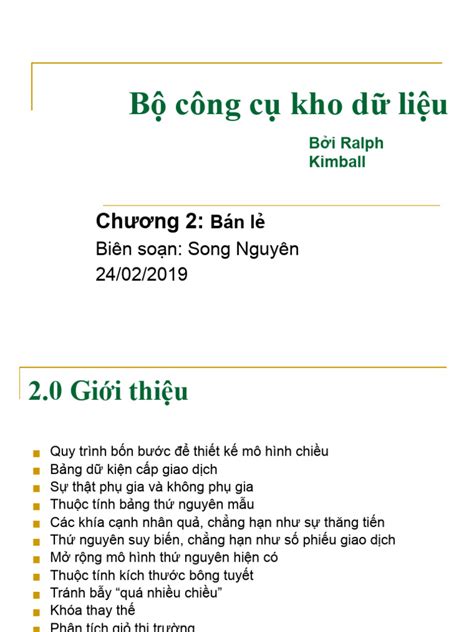 The Data Warehouse Toolkit The Complete Guide To Dimensional Modeling Chapter 02 Pdf