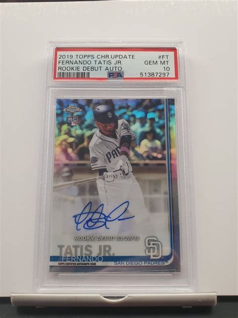 Fernando Tatis Jr 2019 Topps Chrome Update Rda Ft Rookie Debut