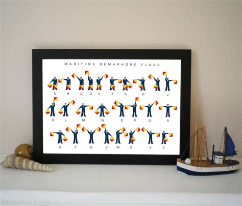 Naval Semaphore Flags Alphabet Print By Glyn West Design