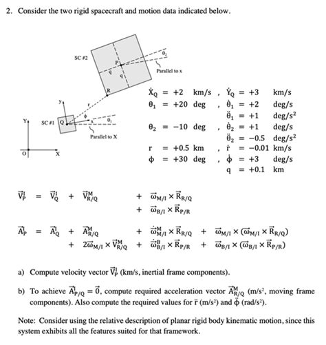 2 Consider The Two Rigid Spacecraft And Motion Data