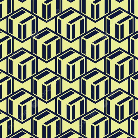 Geometric Hexagon Seamless Pattern Vector Background Abstract Shape