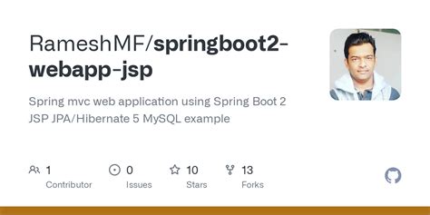 Github Rameshmf Springboot Webapp Jsp Spring Mvc Web Application Using Spring Boot Jsp Jpa