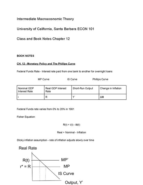 Ucsb Econ 101 Intermediate Macroeconomics Chapter 12 Book Notes