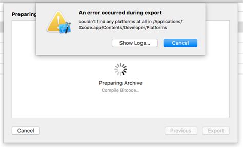 Ios Export Ipa Error On Xcode 7 In El Capitan Stack Overflow