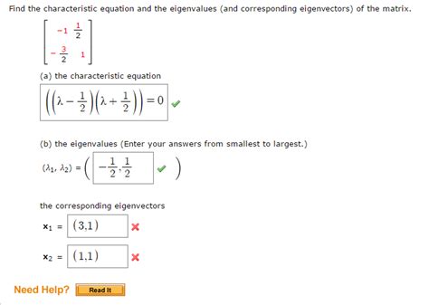 Solved Find The Characteristic Equation And The Eigenvalues