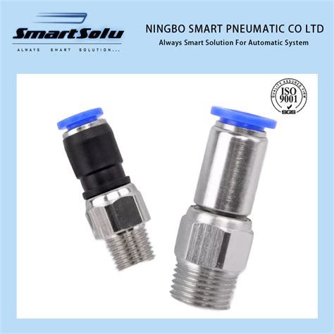 Pneumatic Plastic Male Threaded Air Hose Air Tube Straight Rotary Joint