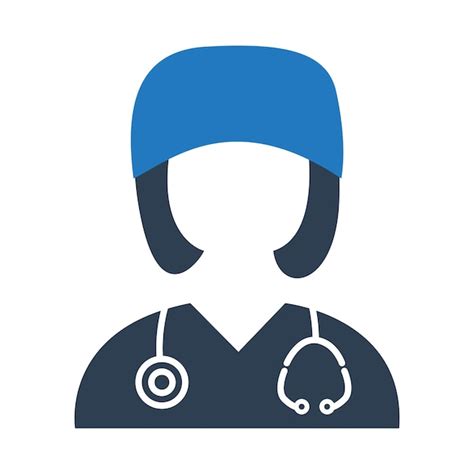 Premium Vector Female Surgeon Icon Flat Style Isolated On White